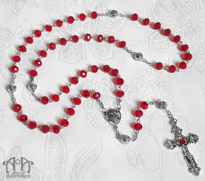 Sanguinari Vampire's Blood Red Crystal Rosary Necklace – Art of Adornment