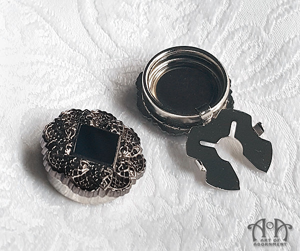 Gothic Gunmetal Black Diamond Filigree Cuff Button Covers – Art of ...